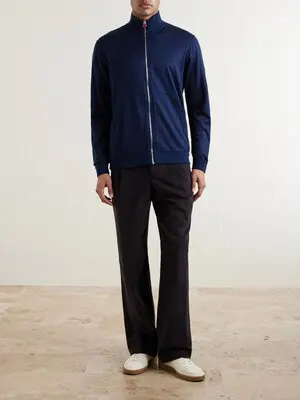 Kiton Cotton And Silk-blend Zip-up Sweater