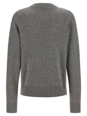 GANNI Sweater With Front Intarsia - Gray