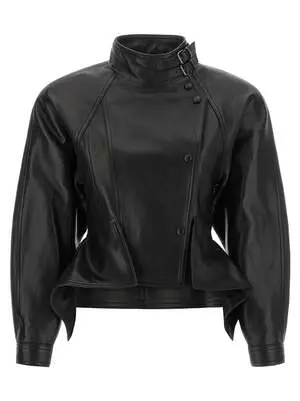 Balmain Iconica' Leather Jacket - Black