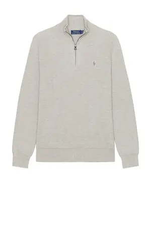 Polo Ralph Lauren Cotton 1/2 Zip Pullover Sweater In Grey - Andover Heather