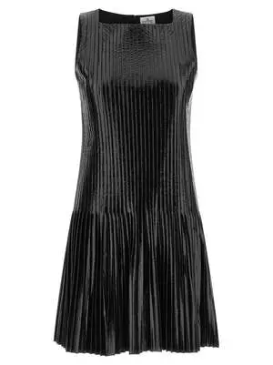 COURREGES Vinyl Pleated Dress - Black