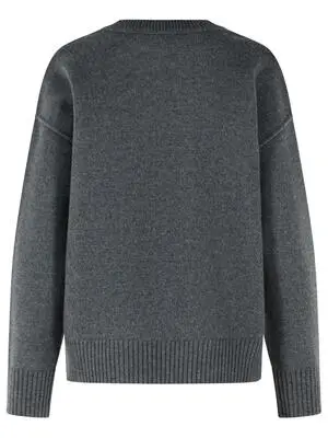 AMI Paris De Cœur' Grey Wool Sweater