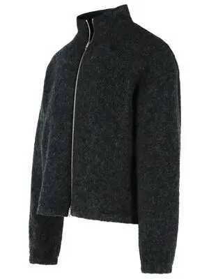 JIL SANDER Lava Stone Wool Fleece Sweatshirt - Gray