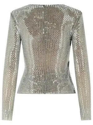 SELF-PORTRAIT Grey Polyester Top