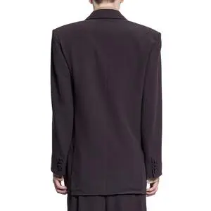 Saint Laurent Double-breasted Silk-crepe Blazer - Brown