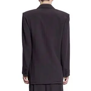 Saint Laurent Double-breasted Silk-crepe Blazer - Brown