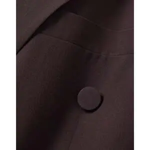 Saint Laurent Double-breasted Silk-crepe Blazer - Brown