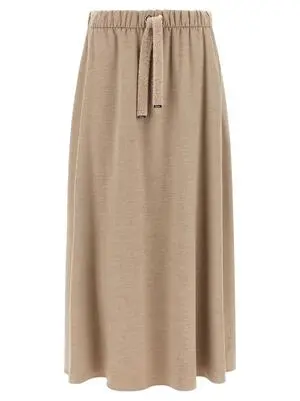 Herno Skirt With Drawstring - Cream