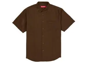 Supreme Pintuck Short Sleeve Shirt - Brown