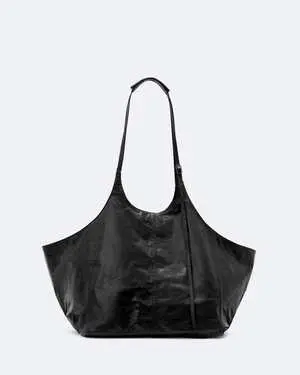 ALLSAINTS Siloh Oversized Leather Tote Bag - Black