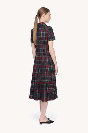 EMILIA WICKSTEAD Jody Dress In & Green Flocked Check