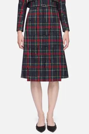 EMILIA WICKSTEAD Ifsa Skirt In & Green Flocked Check