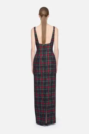 EMILIA WICKSTEAD Micheline Dress In & Green Flocked Check