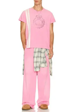 424 Stripped Ripped Sweatpants In Pink