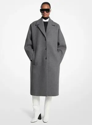 Michael Kors Wool Melton Cocoon Coat In Size By