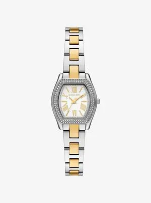 Michael Kors Petite Chelsea Pavé Two-tone Watch In By - Silver