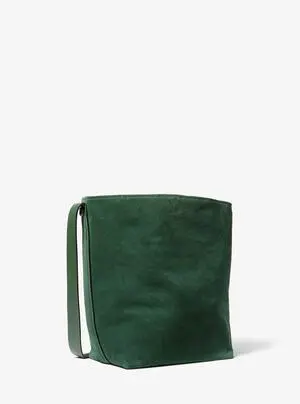 Michael Kors Nolita Large Suede Bucket Bag In By - Green