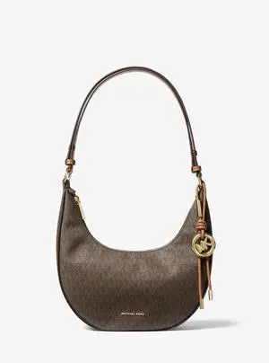 Michael Kors Nolita Small Signature Logo Convertible Pochette In By - Brown