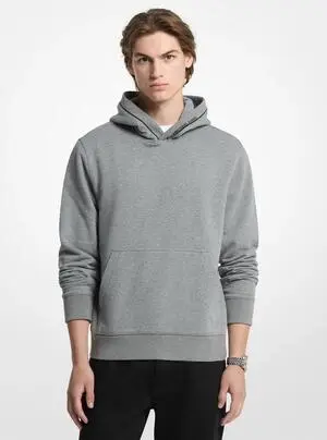 Michael Kors Logo Trim Cotton Blend Terry Hoodie In Size By - Grey