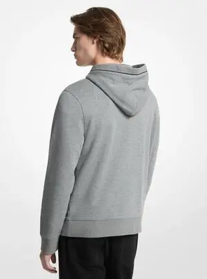 Michael Kors Logo Trim Cotton Blend Terry Hoodie In Size By - Grey