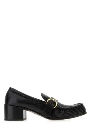Miu Miu Leather Loafers - Black