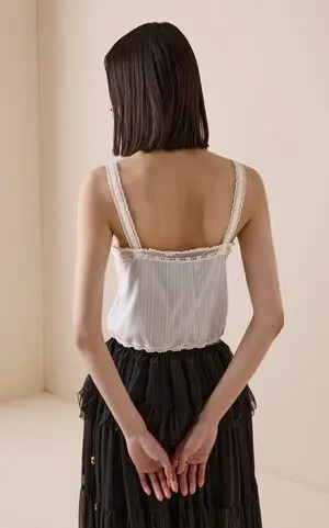 Chloé Lace-trimmed Silk Top - Blue
