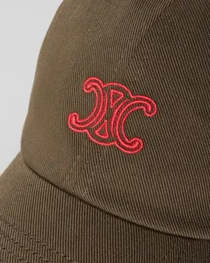 Celine Triomphe Richelieu Cap In Light Cotton Twill