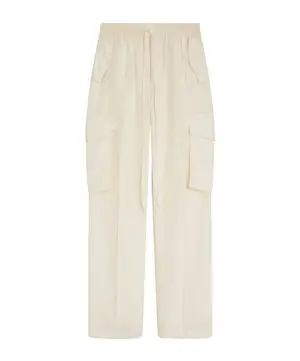 Phoebe Philo Drawstring Cargo Casual Pants - Vanilla