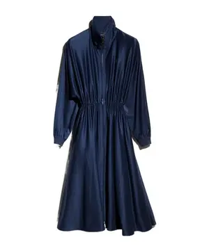 Gucci Gathered-waist Crest Embroidered Long Dress