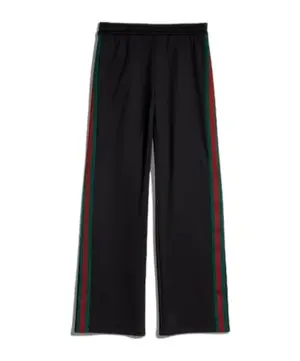 Gucci Cotton Jersey Leisure Pants With Web - Black