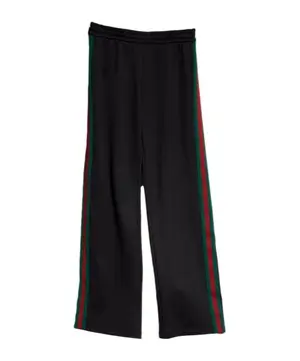 Gucci Cotton Jersey Leisure Pants With Web - Black