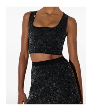 Elisabetta Franchi Knit Top With Sequins