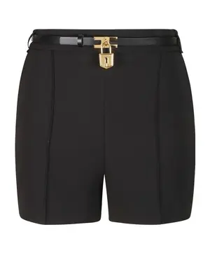 Elisabetta Franchi Crepe Shorts With A Belt - Black