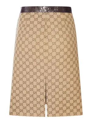 Gucci Gg Cotton Canvas Skirt