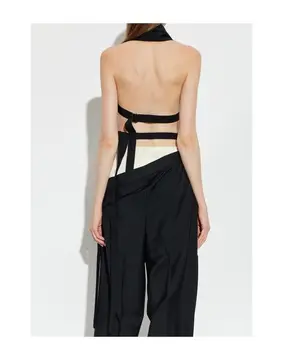 Dries Van Noten Backless Wool Twill Top