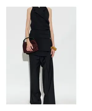 Dries Van Noten Backless Wool Twill Top
