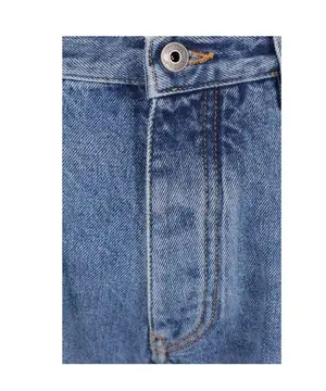 Off-White Logo Printed Straight Leg Jeans