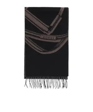 Gucci Tasseled Scarf - Black