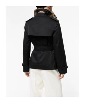 Burberry Double Breasted Belted Short Trench Coat