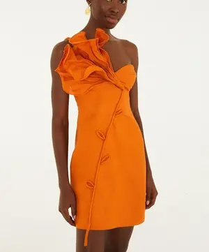Farm Rio Ruffle One-shoulder Mini Dress