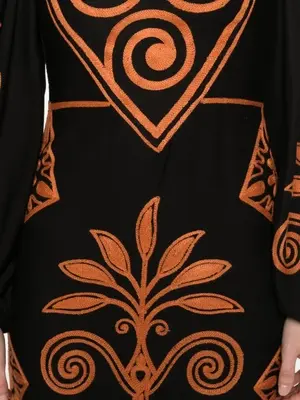 Farm Rio Cornely Ainika Long-sleeve Midi Dress