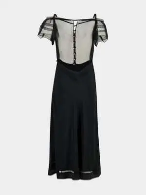 Rabanne Mesh-panelled Cold-shoulder Midi Dress