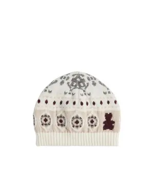 Brunello Cucinelli Cashmere Jacquard Baby Bernie Beanie