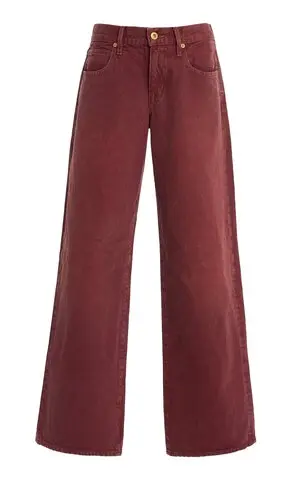 SLVRLAKE Lexi Rigid Low-rise Wide-leg Jeans - Red