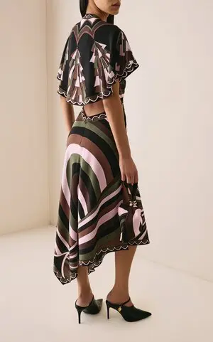 Emilio Pucci Asymmetric Silk Midi Dress