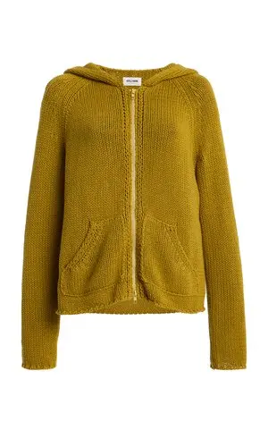 Still Here Bear Zip-up Cotton Sweater