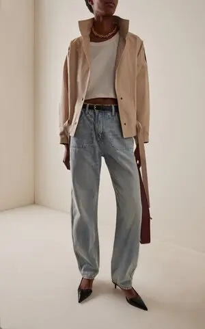 RE/DONE Debbie Belted Cotton-blend Jacket