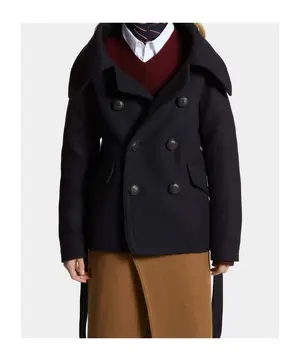 Dsquared2 Double Breasted Belted Peacoat