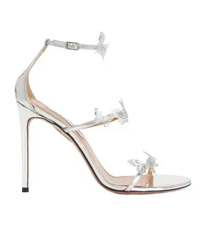 AQUAZZURA Papillon Sauvage Butterfly-embellished Sandals - White