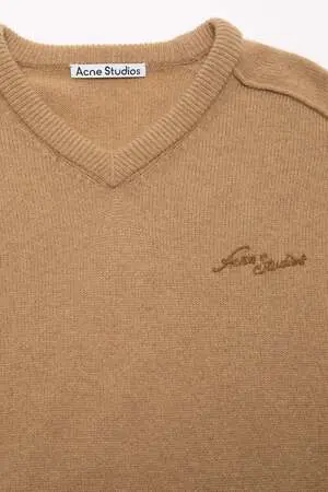 Acne Studios Camel Hair V-neck Sweater